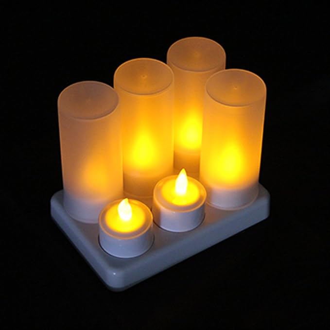 TurnRaise 6 Velas de LED， LED Velas Recargables para Fiestas Navidad ...