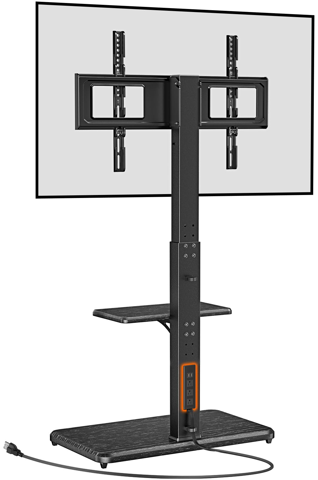 Perlegear Floor TV Stand with Power Outlet, Universal TV Stand for 32 ...