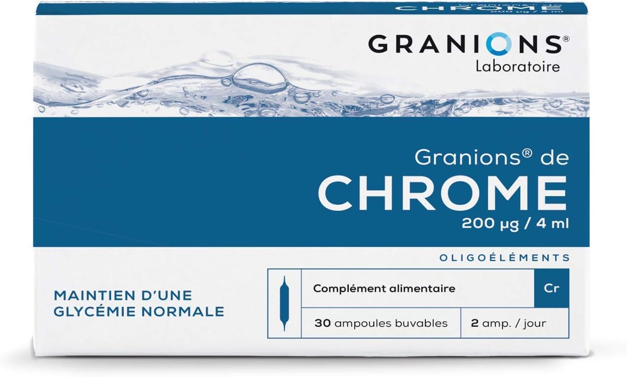 Granions de Chrome 200µg par jour - Boîte de 30 ampoules buvables ...
