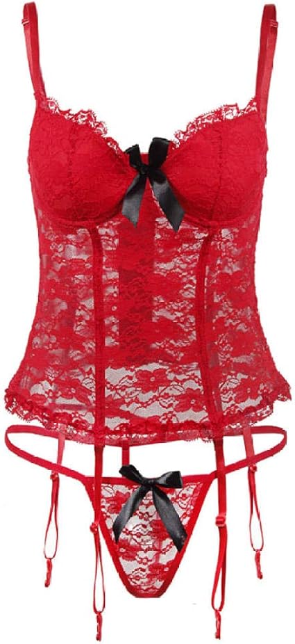 QOETIRT Conjuntos De Lencería para Mujer Tallas Grandes Entrepierna Abierta Lencería Sexy para ...