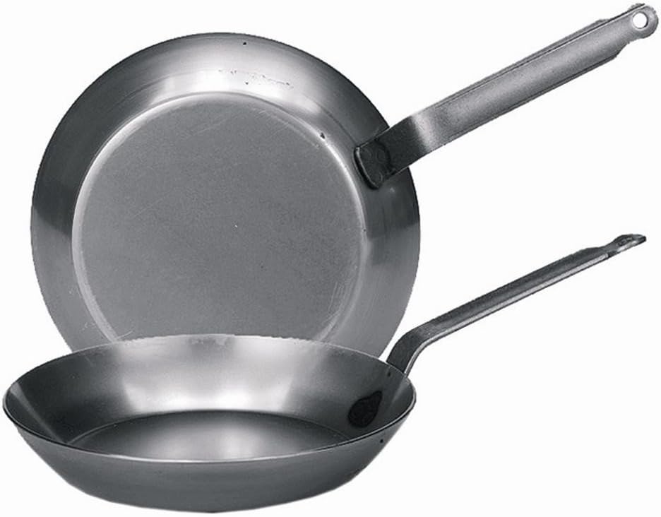 Turk Frying Pan with Flat Handle and Eyelet, 24 cm, Iron, Silver ...