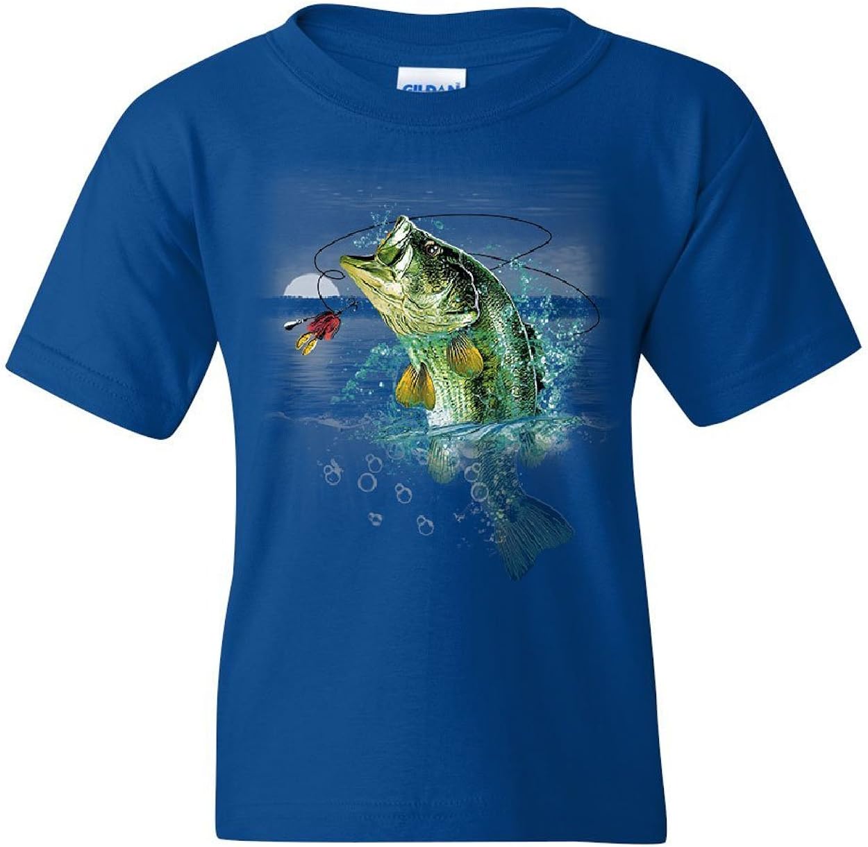 Bass Fishing Youth T-Shirt Fisherman Camping Hobby Angler Lake River ...