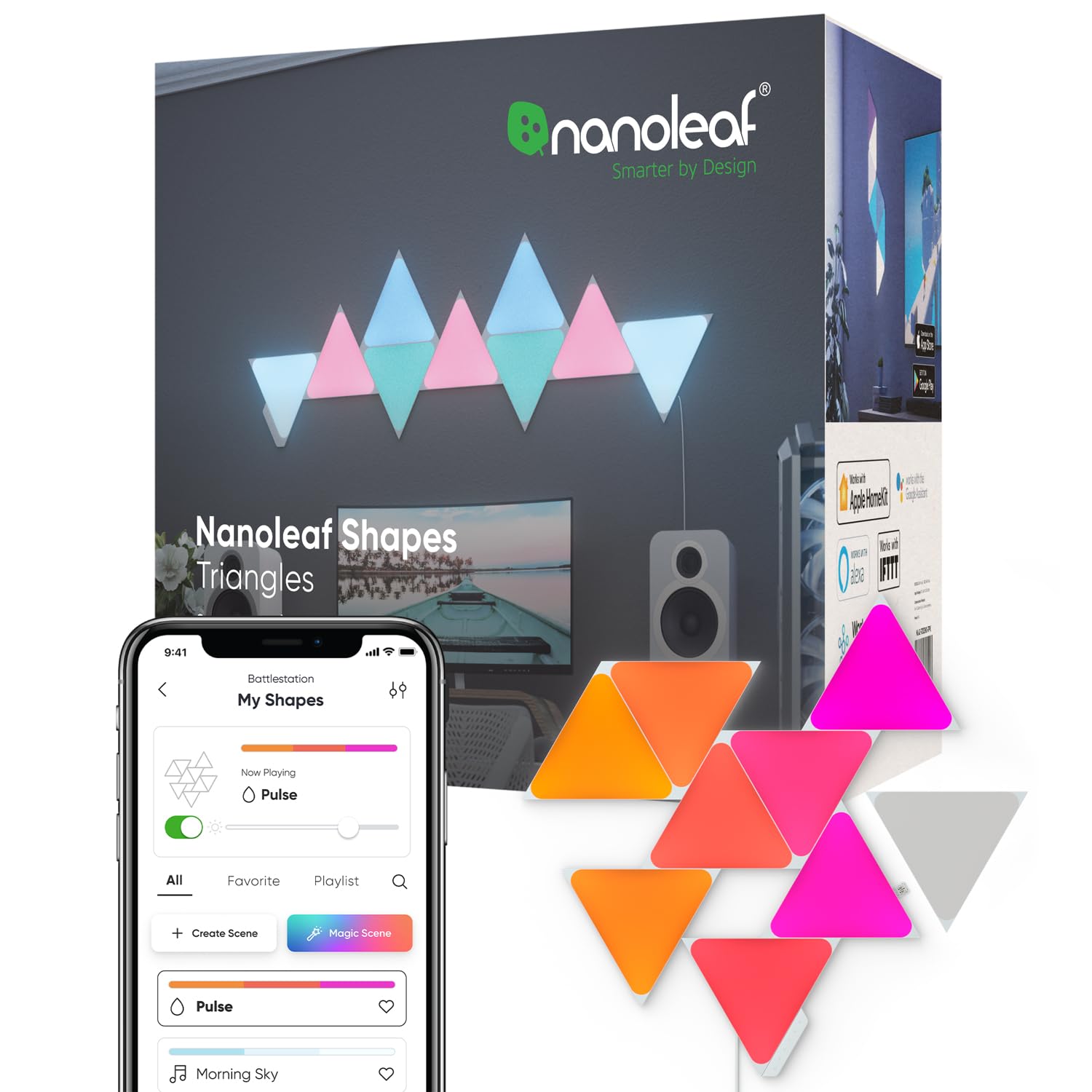 Mua Nanoleaf NL47-0006TW-9PK Shapes Triangle Starter Pack, 9 Pieces ...