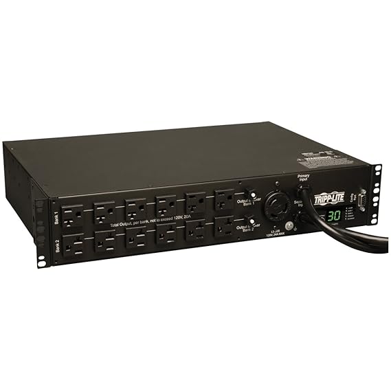 Amazon.com: PDU ATS 120V 30A L5-30P 2U RM 24X5-15/20R 1XL5-30R 10FT ...