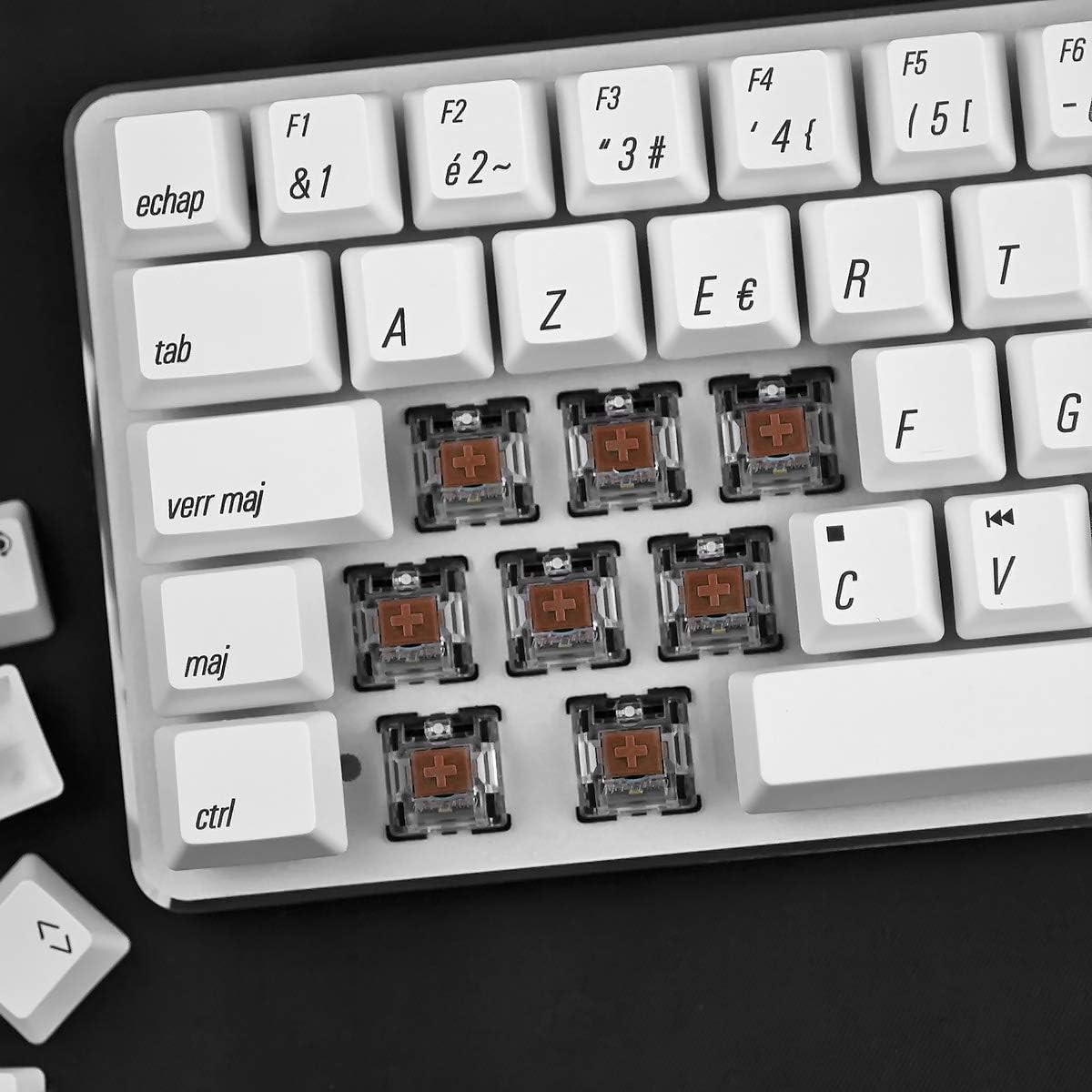 Qisan Wired Mechanical Gaming Keyboard PBT Keycaps 69 Keys Gateron ...