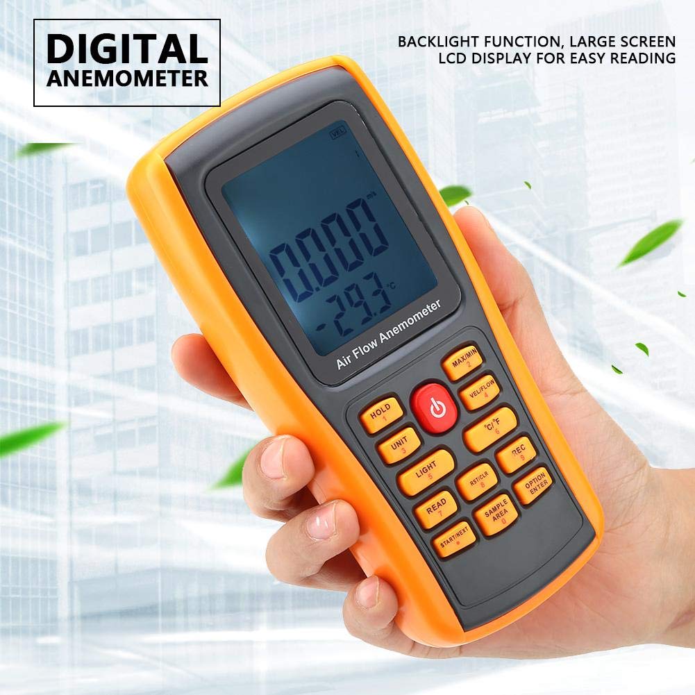 Akozon Digital Anemometer GM8902+ LCD Display Air Flow Wind Speed Scale ...