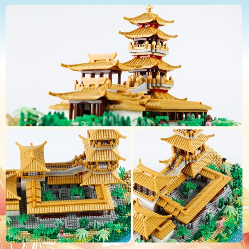 JXRLMB Micro Building Blocks Set for Adults Chinese Architecture Crescent Moon Spring Mini ...