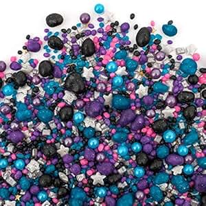 Flavored Candy Sprinkles | GALAXY 8oz | Black Blue Gold Silver Outer ...