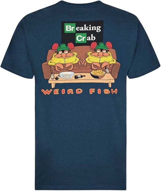 Weird Fish Breaking Crab artist T-Shirt Moonlight Blue Size XL: Amazon ...