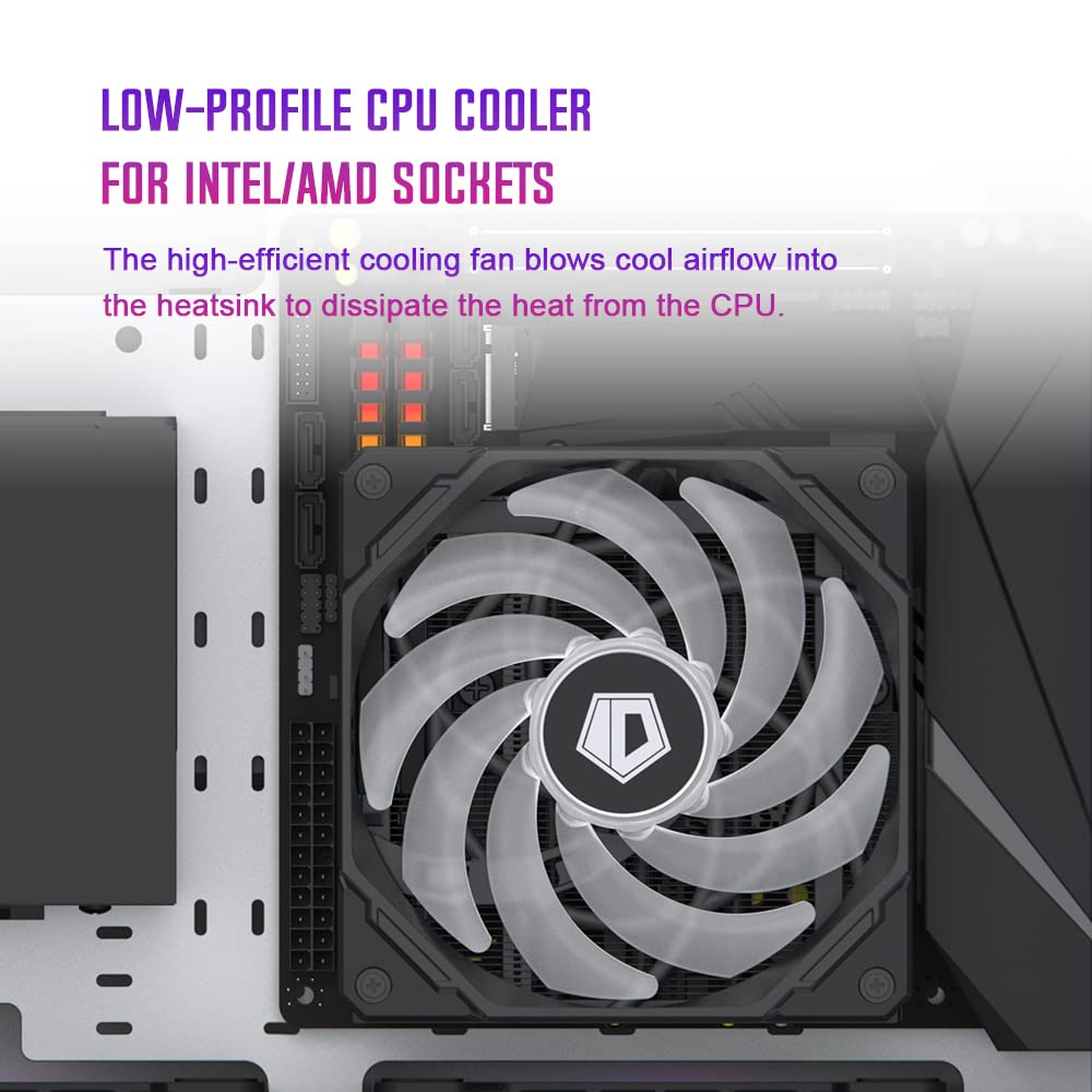 Mua IS-55 ARGB CPU Cooler Low Profile 57mm Height CPU Air Cooler ARGB 5 ...