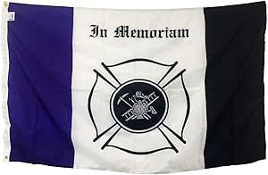 Amazon.com : 3x5' Fire Mourning Flag for Fireman, Firefighter in ...