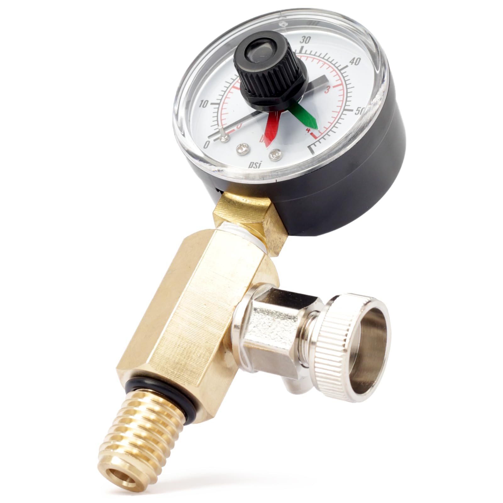 Dusledel RV40601 Brass Air Relief Valve Adapter and Gauge Assembly ...