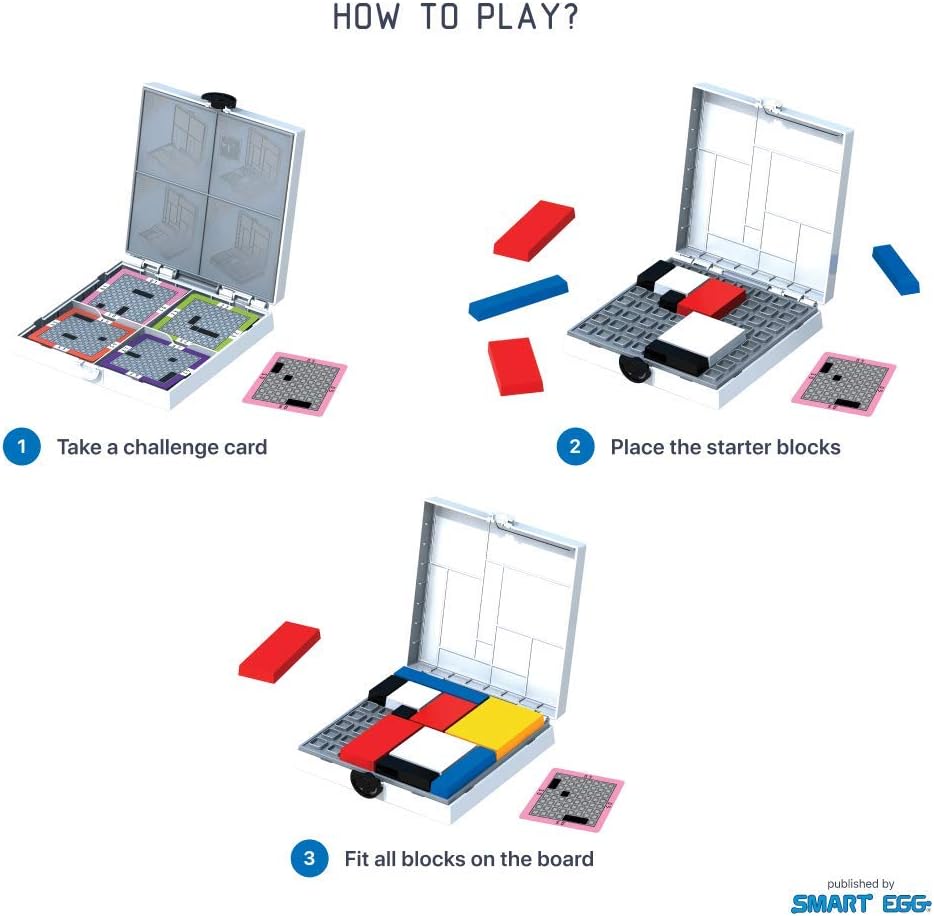 Mondrian Blocks Multi Award Winning Puzzle Game, Brain Teaser, Compact ...