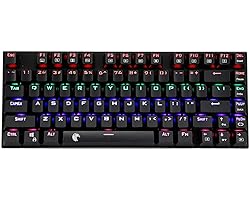 Amazon.com: Rainbow LED Backlit 87 Keys Gaming Keyboard, Compact ...