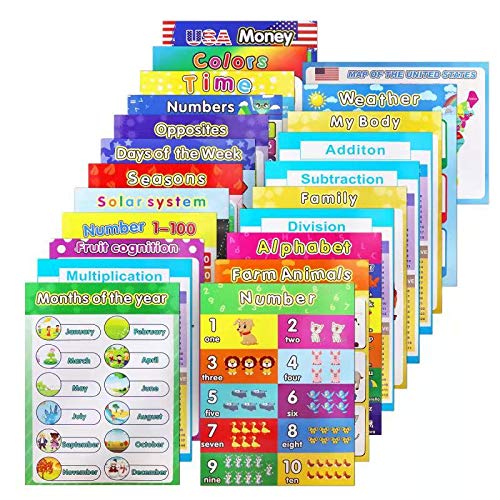 Buy 22 pcs Educational Preschool s for Toddlers and Kids, Laminated ...