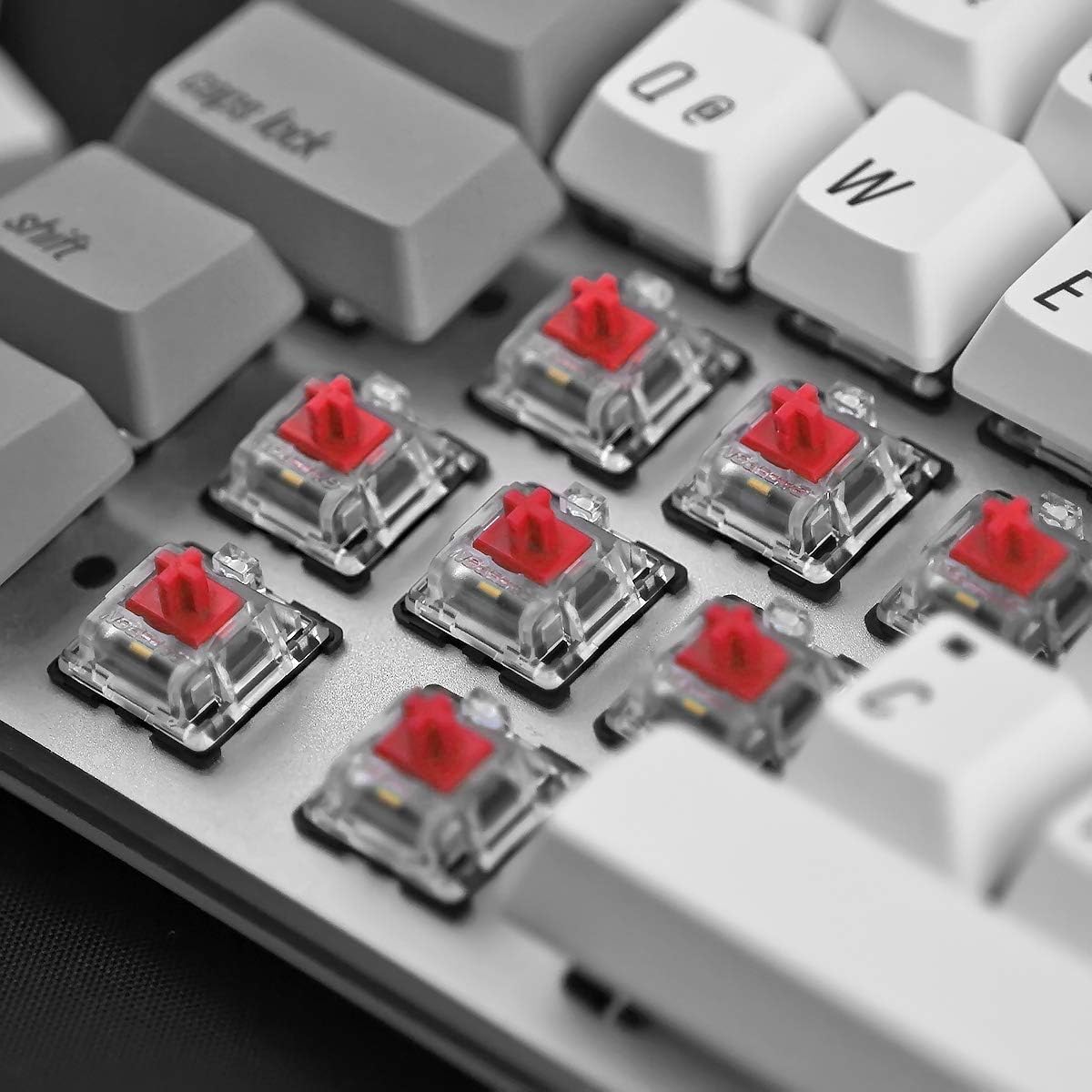 Qisan Mechanical Gaming Keyboard PBT Keycps 69 Keys Gateron Red Switch ...