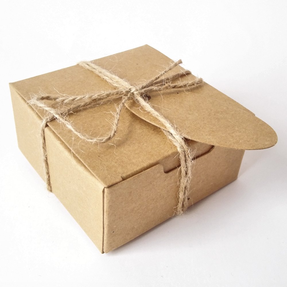 Amazon.com: Gold-Furtune 50PCS Square Gift Wrapping Kraft Paper Box ...