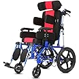 Amazon.com: Fully Lying Aluminum Alloy Folding Wheelchair for Child/Adult Stroke Hemiplegia ...