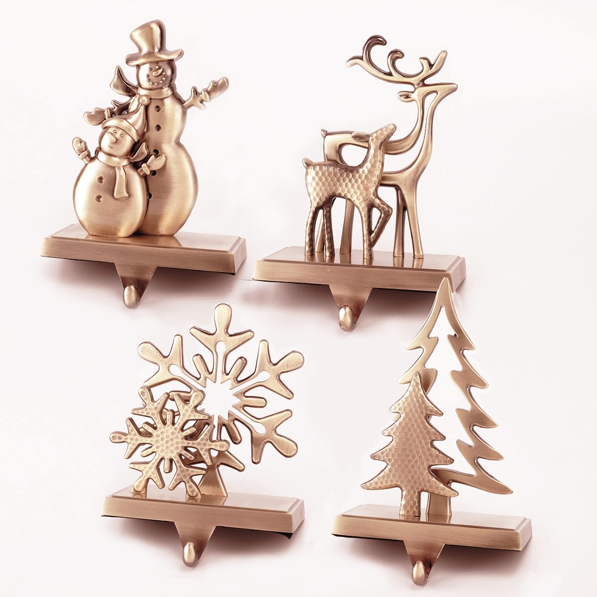 DAJAMAI 4pcs Christmas Stocking Holders for Mantel, Christmas Snowman ...