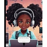 Composition Notebook Little Black STEM Girls: Twists & Tech, Wide Ruled ...