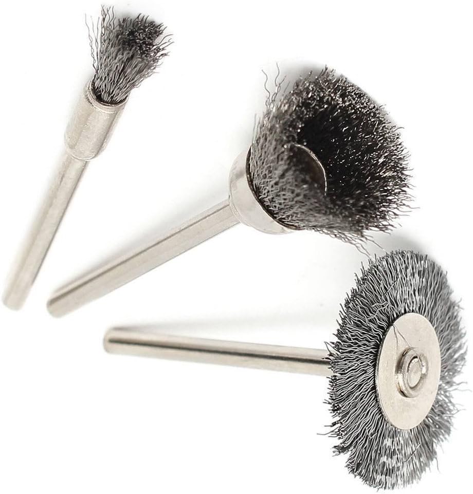 Cisixin 45Pcs Steel Wire Wheels Pen Brushes Set Kit for Rotary Tools ...