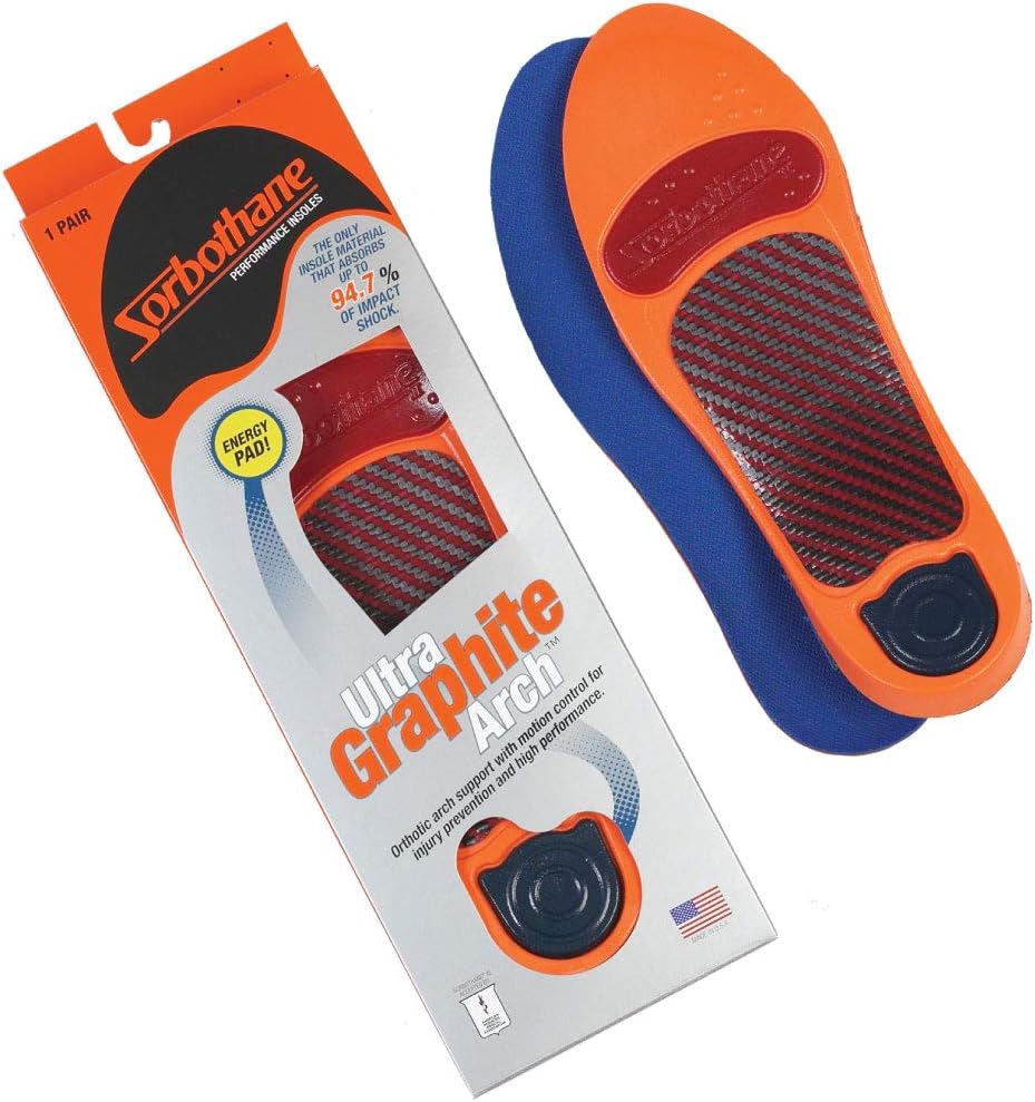 Amazon.com: Sorbothane Ultra Graphite Medium Arch Insole W 10.5-11.5, M ...