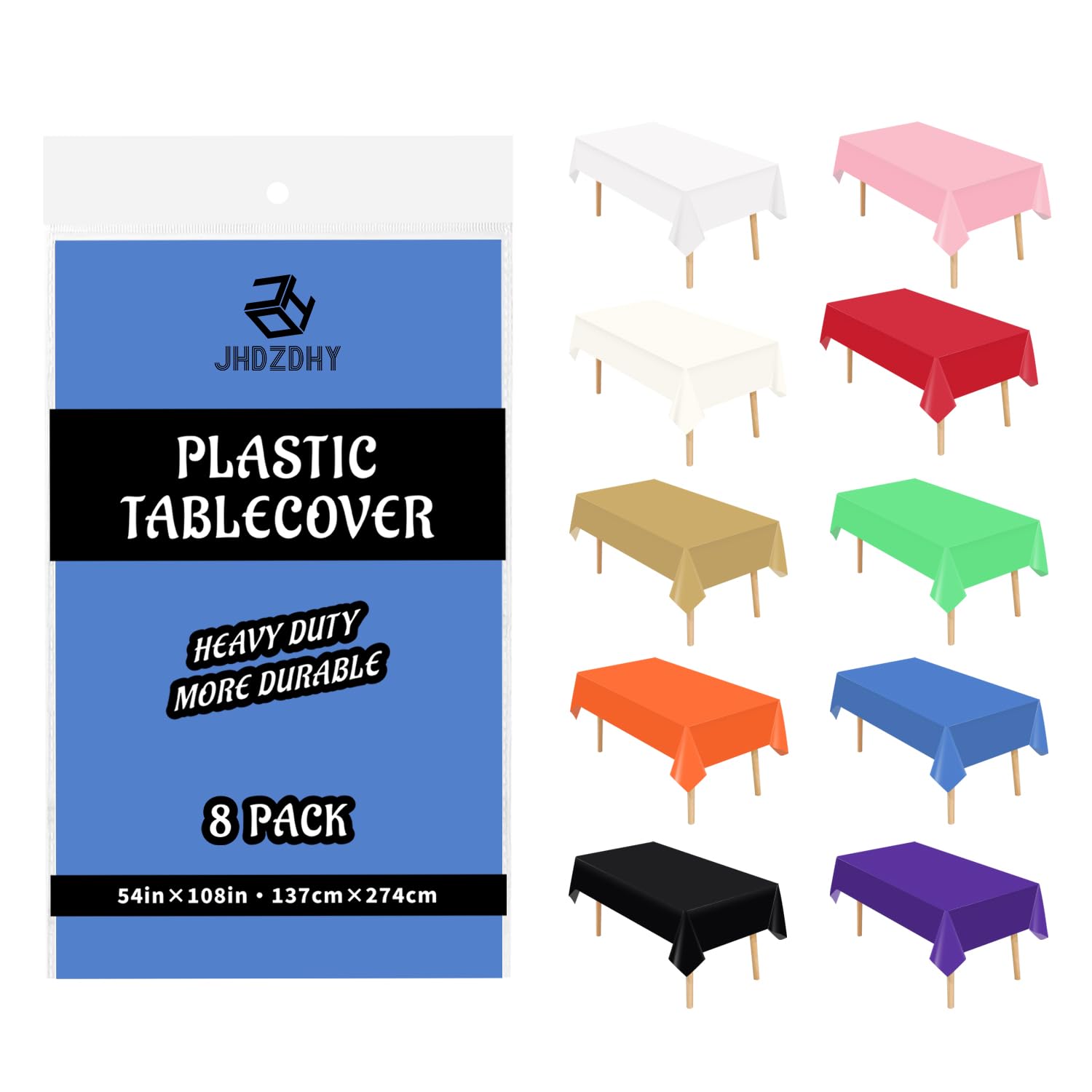 Premium Disposable Plastic Tablecloth 54" x 108" Party Table Cloths for ...