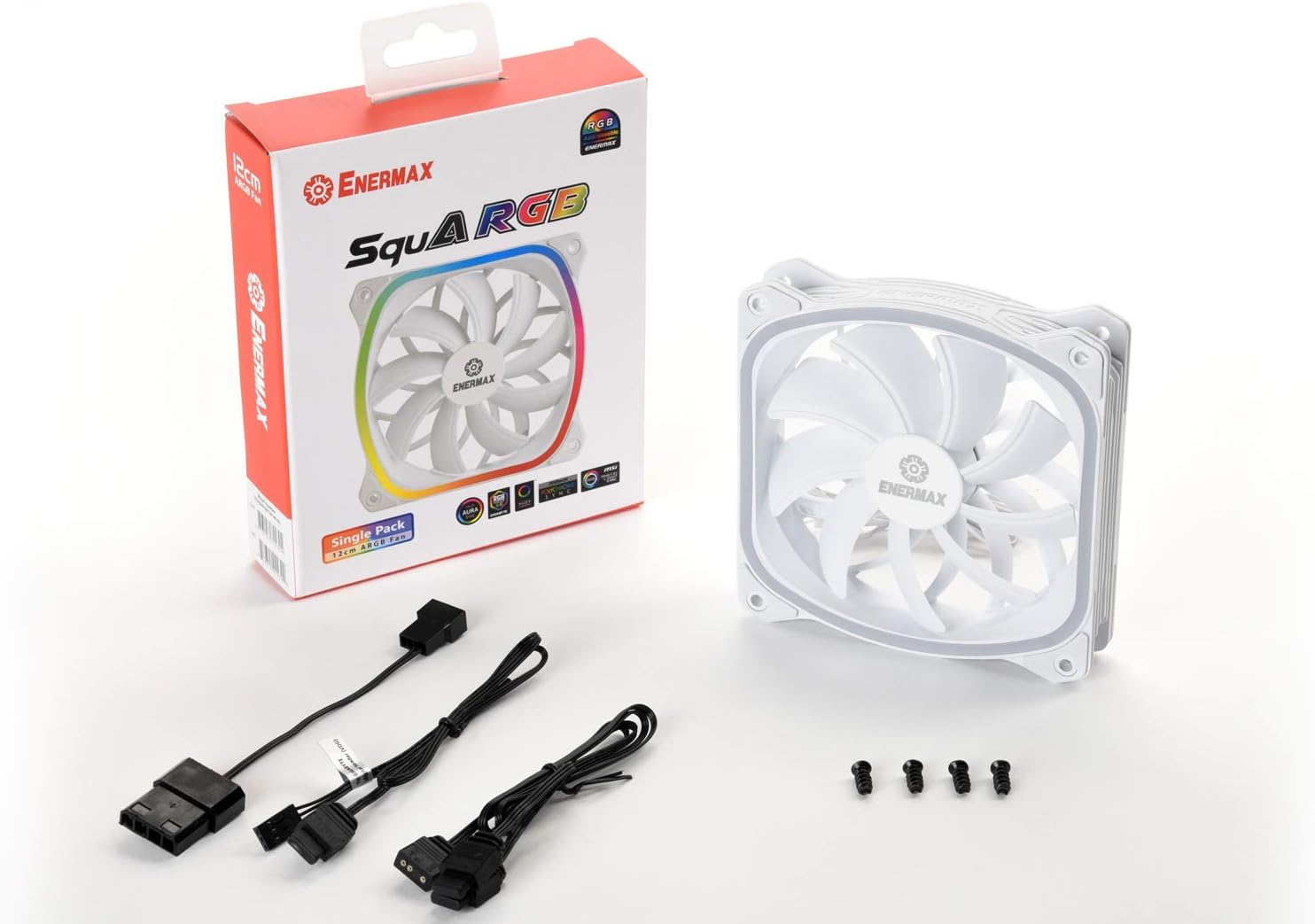 Enermax Squa RGB LED Square Fan for PC Case Ultra Quiet Design 120 mm ...