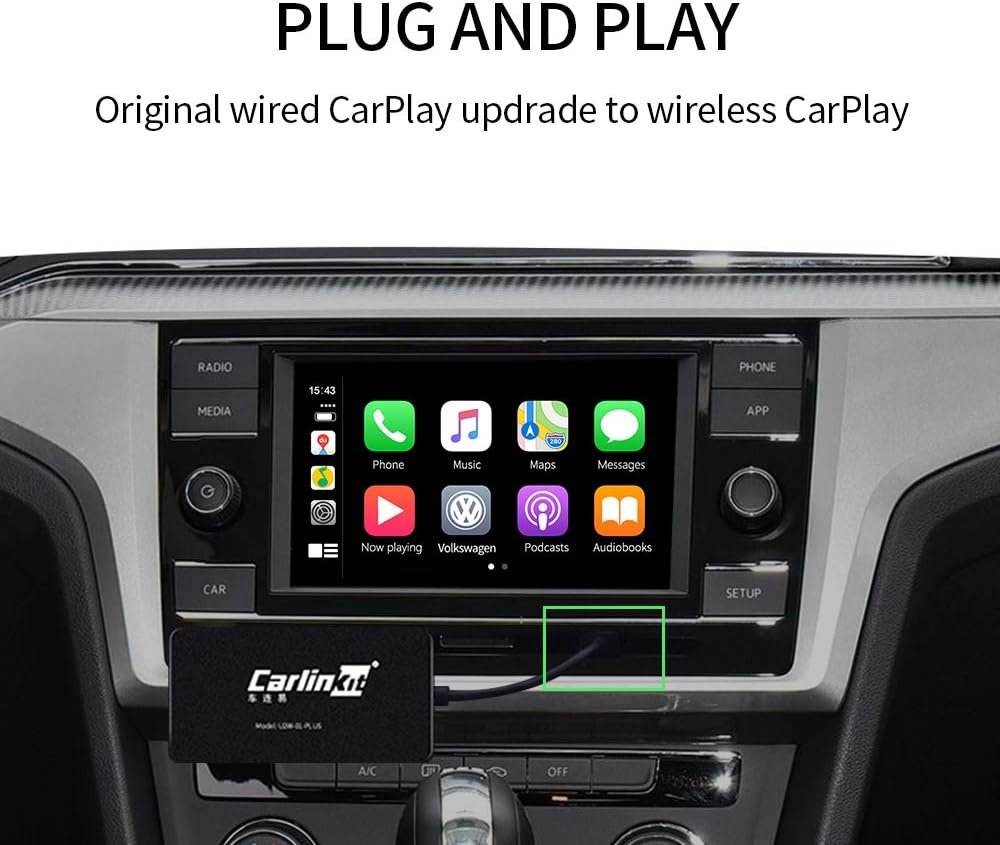Carlinkit 2.0 Wireless CarPlay Activator for Audi/Porsche/Volvo/Benz/Volkswagen/Subaru with ...