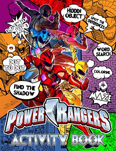 Buy Power Rangers Activity Book: Color To Relax Spot Differences, Dot ...