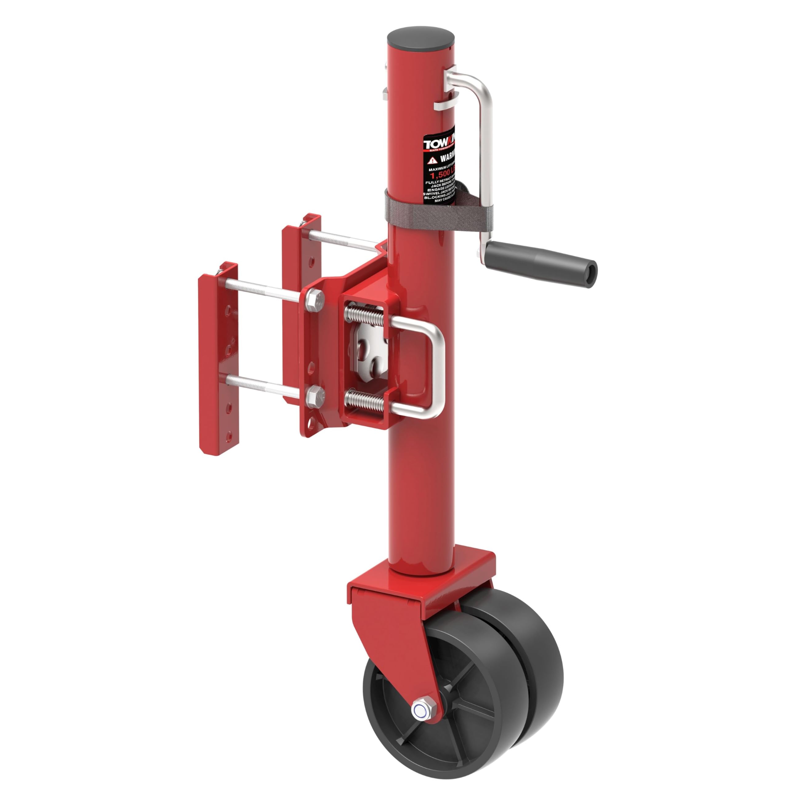 TOWKING 6-inch Dual Wheels Trailer Jack, 13" Vertical Movement, 1500 ...