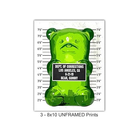 Mua Gummy Bear Mugshot Modern Pop Art, Wall Art Set - Original 8x10 ...