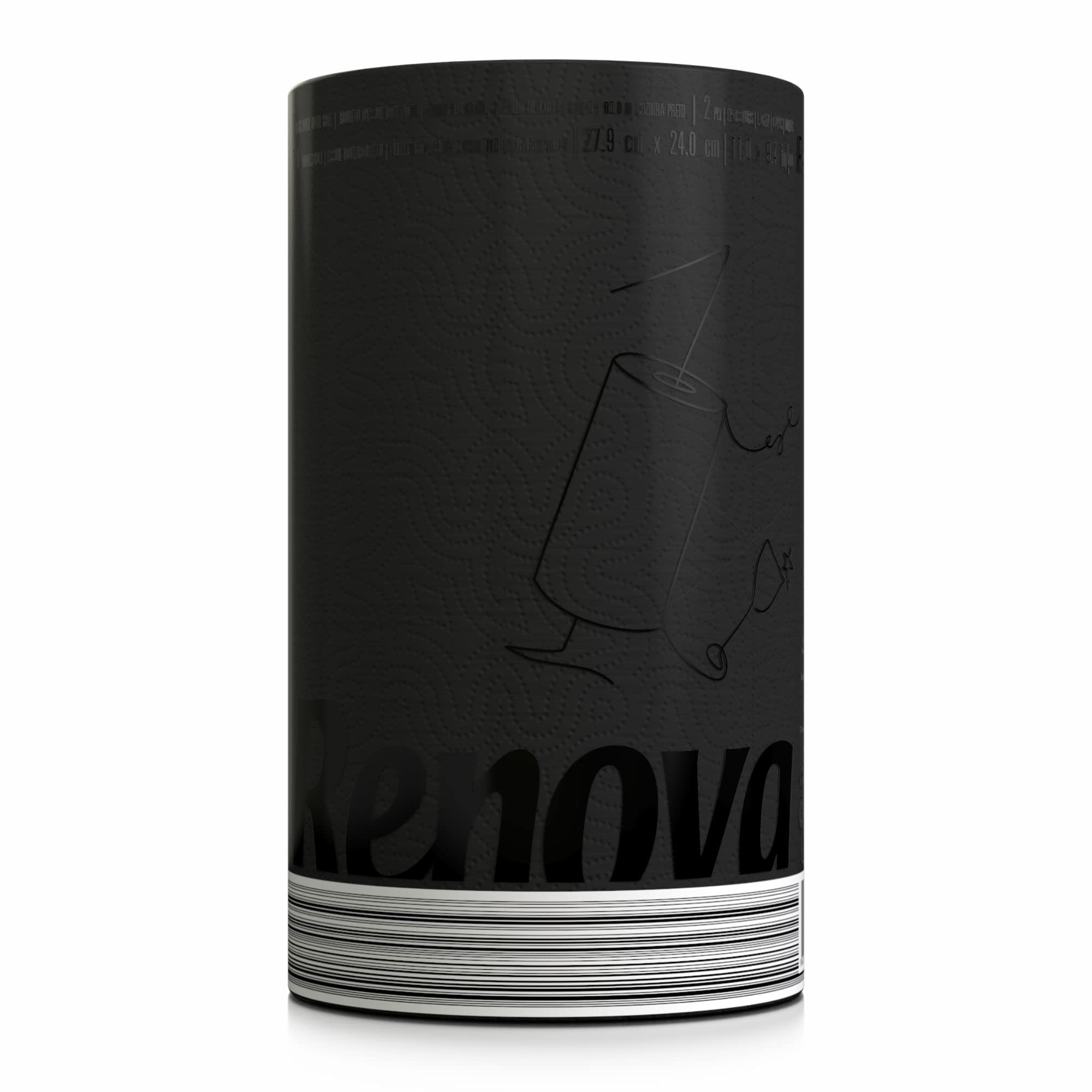 Renova Black Paper Towel Jumbo Roll - Ply, 120 Highly Absorbent Sheets ...