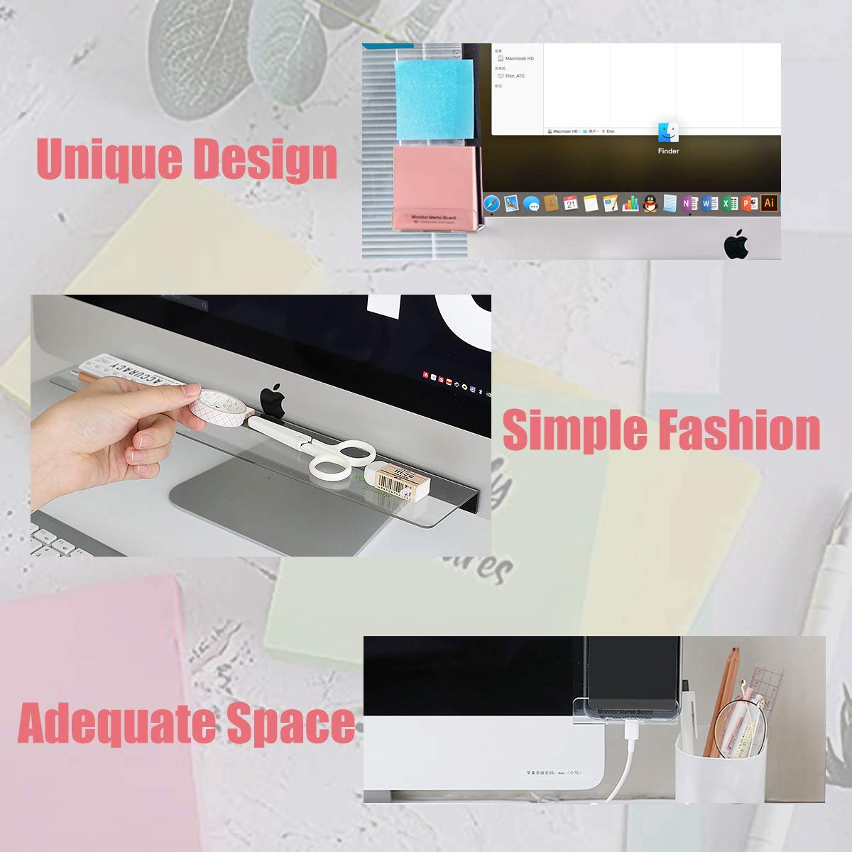 Mua Monitor Memo Board,3 Pcs Acrylic Message Memo Boards Note Pad Phone ...