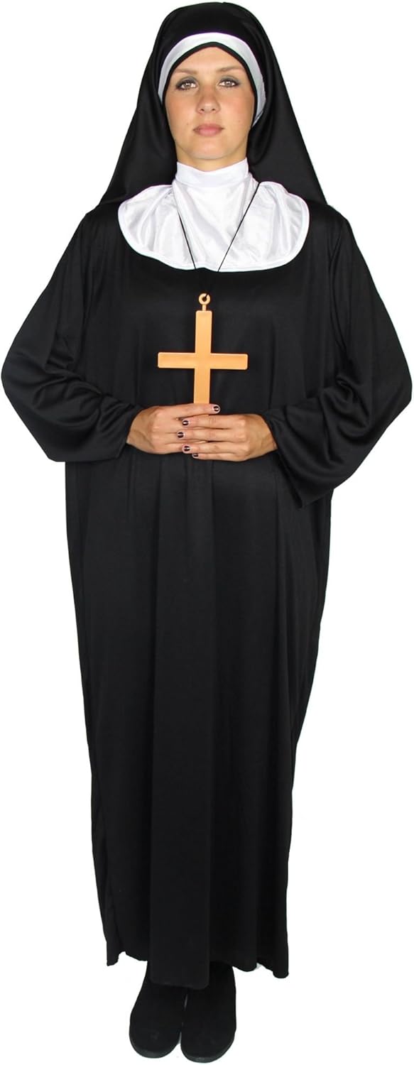 FOXXEO Black nun costume for ladies fascine carnival churches motto ...