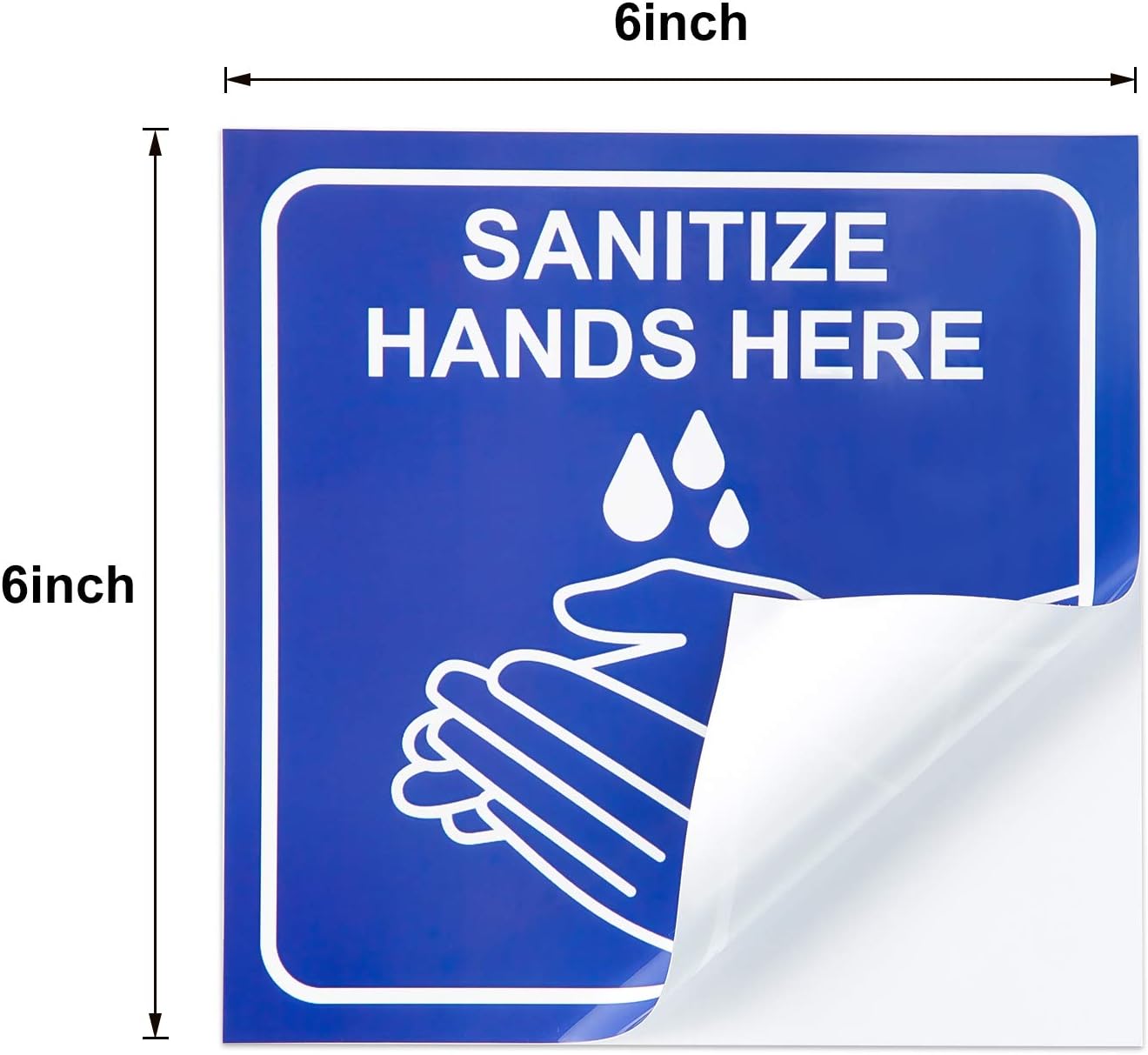 10 Pieces Sanitize Hands Here Signs Stickers Use Hand Signs 6 x 6 Inch ...