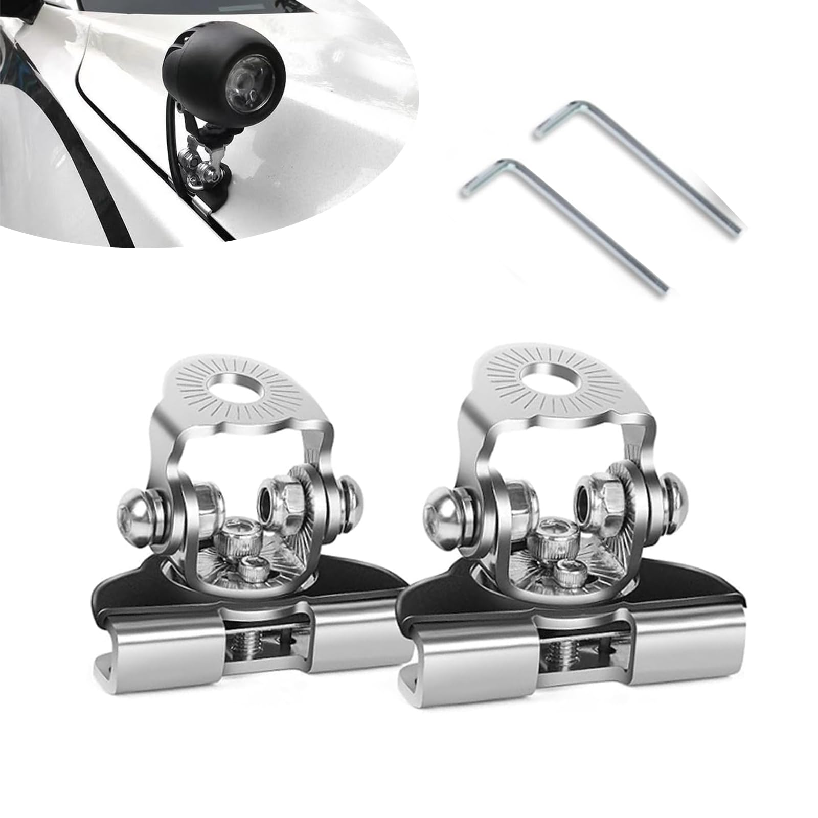 Gseigvee Pack-2 Car LED Light Grille Base, Adjustable Waterproof Metal ...