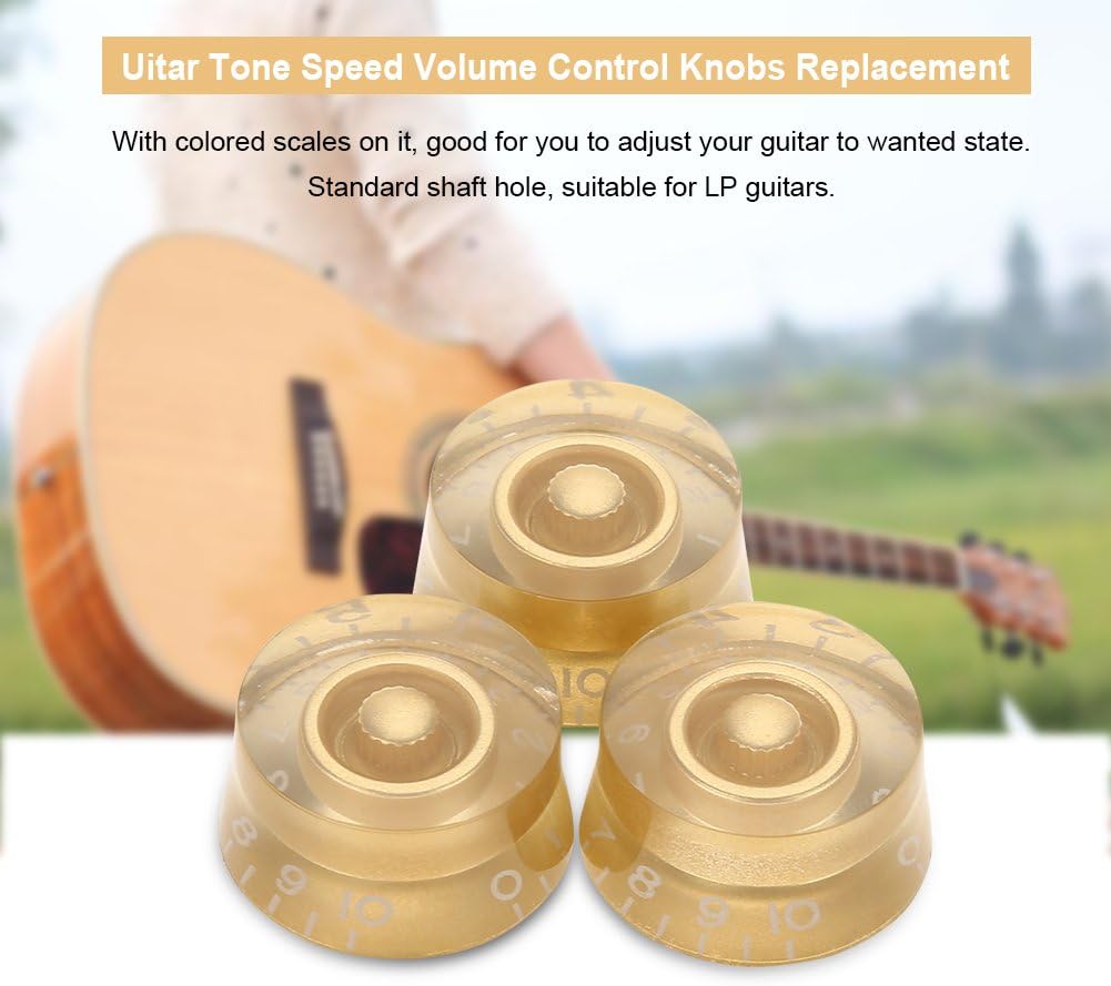 Guitar Tone Knob 4pcs Electric Guitar Volume Knobs Shaft Bass Tone ...
