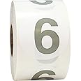 Amazon.com : Grey Number 6 Circle Stickers, 1.5 Inches Round, 500 ...