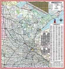 36x38 Minnesota State Official Executive Laminated Wall Map: MN Dept of ...