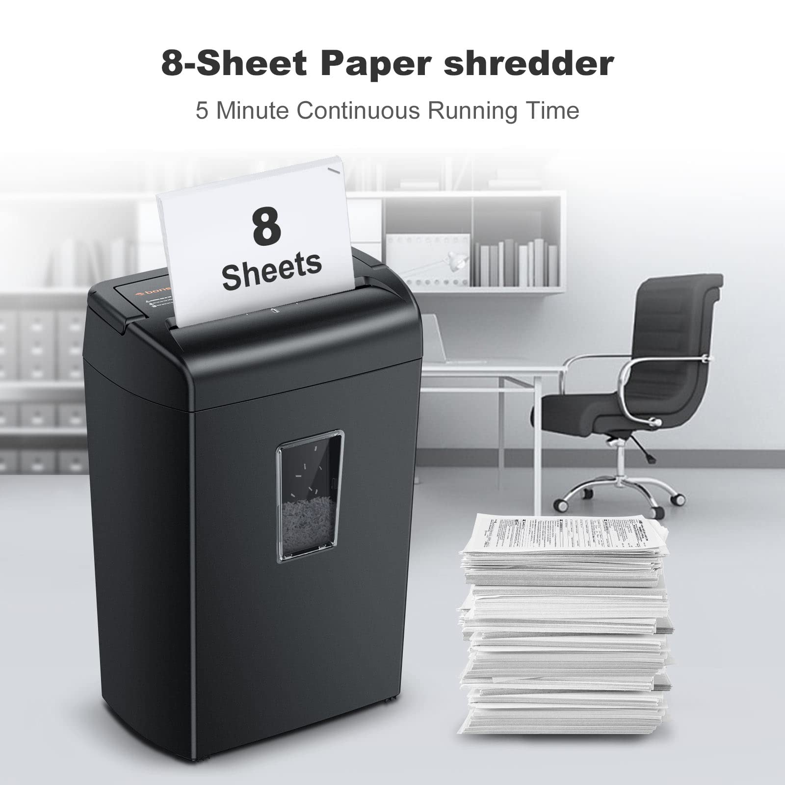Mua Bonsaii 8-Sheet Micro Cut Paper Shredder, 5 Minute 5.5 Gal Paper ...