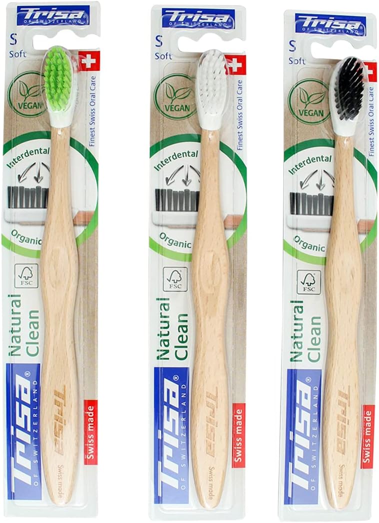 18 pieces Trisa natural clean soft. Trisa Natural Clean Wooden ...