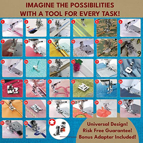 Madam Sew Presser Foot Set 32 Piece Set | The ONLY Sewing Machine ...