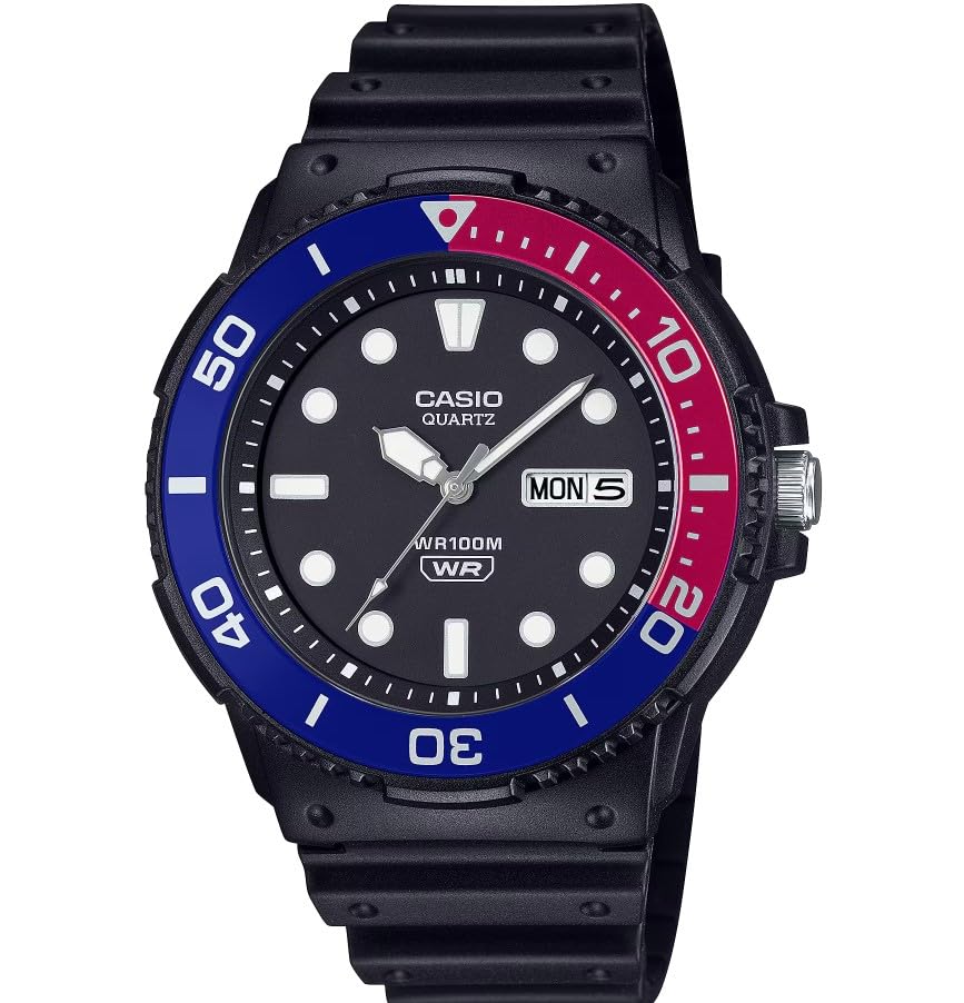 Casio MRW-230H Series | Black/Blue/Red | Rotating Bezel | 100M Water ...