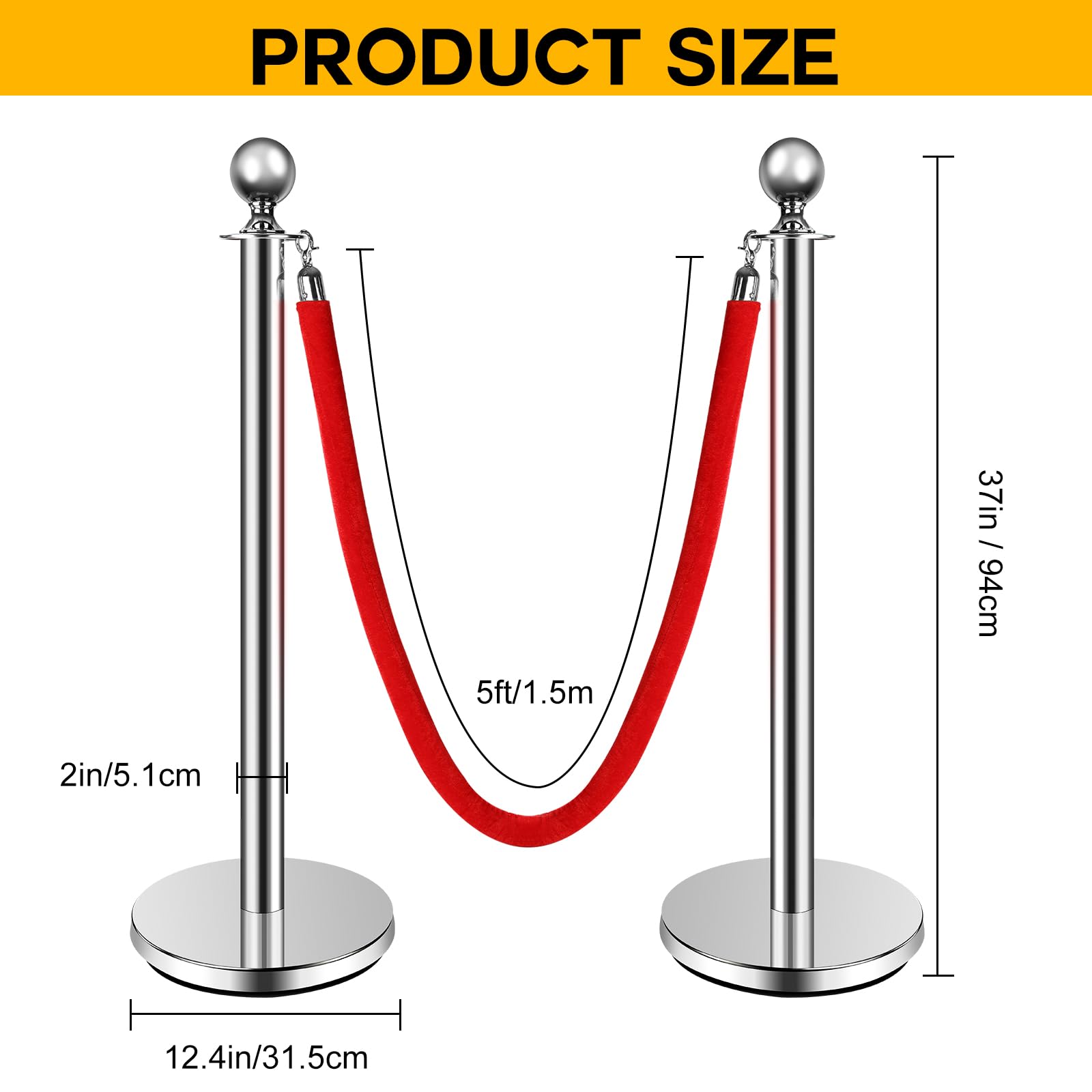 Stainless Steel Stanchion Post,Stanchions With Red Rope,Hollow Base And ...