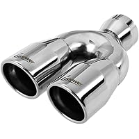Upower 2.5" to 3" Dual Exhaust Tip 2 1/2 Inch Inlet 3 Inch Outlet 9.5 ...