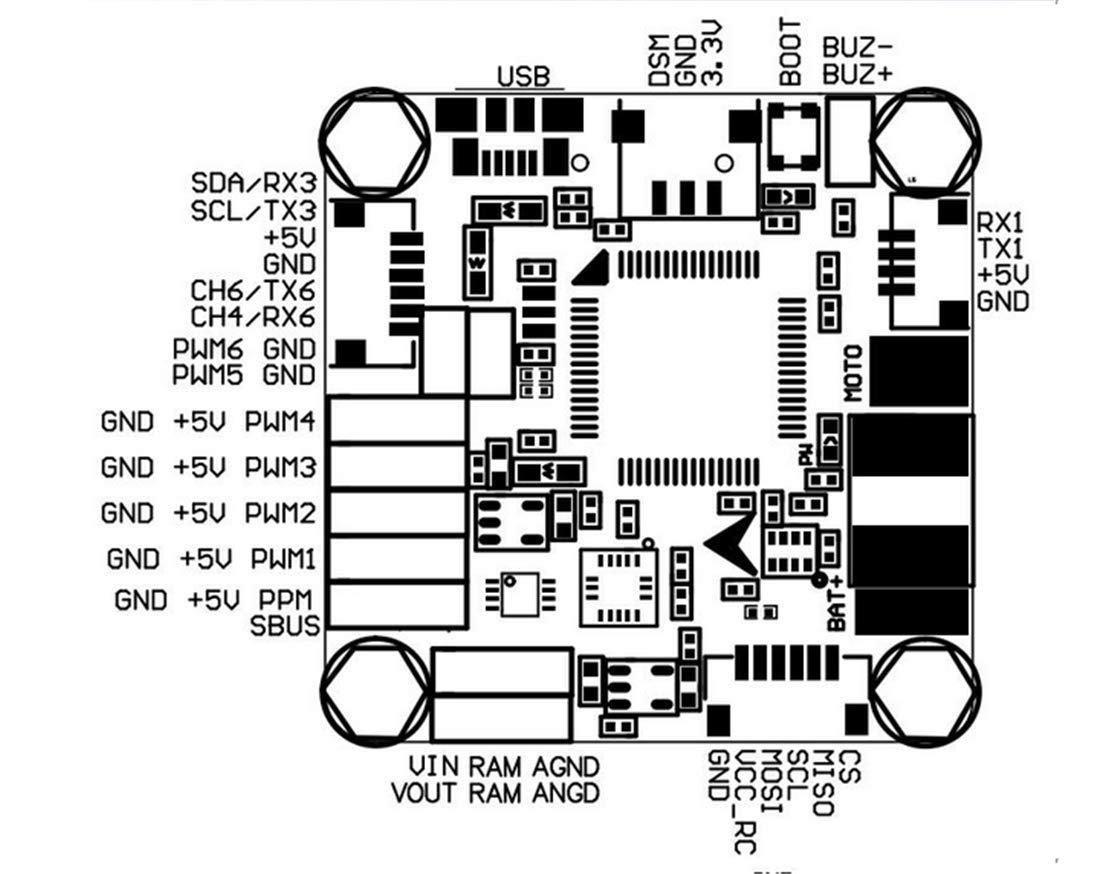 HGLRC F4.V2 Flight Control AIO Betaflight Flight Controller Board OSD ...