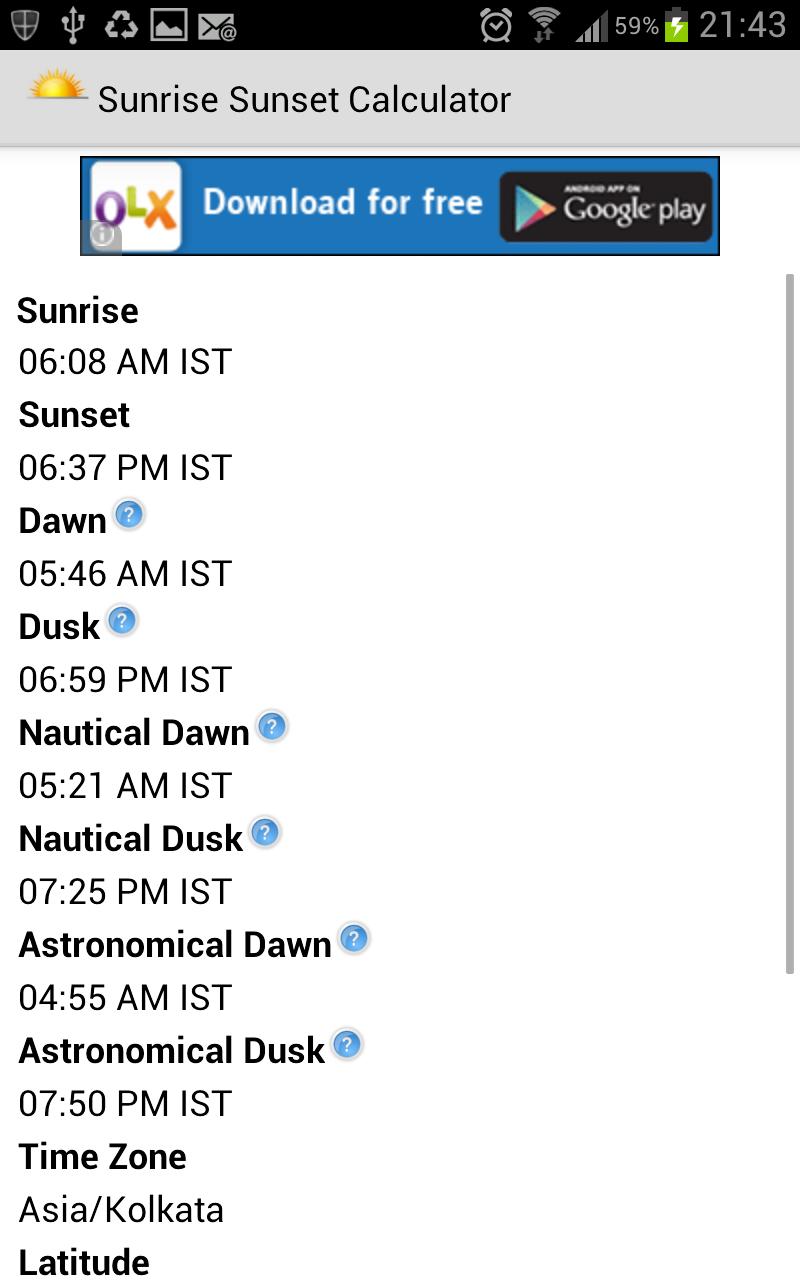 Sunrise Sunset Calculator:Amazon.co.uk:Appstore for Android