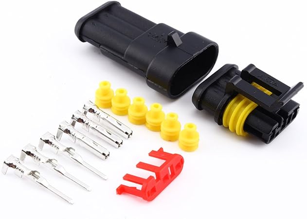 3-poliger Draht-Verbindungsstecker-Set, 1,5 mm Klemmen, Hitzeschutz ...