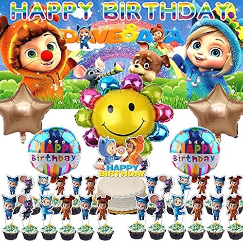 QUEENMO Dave And Ava Party Supplies Cake Topper Balloons For Girls ...